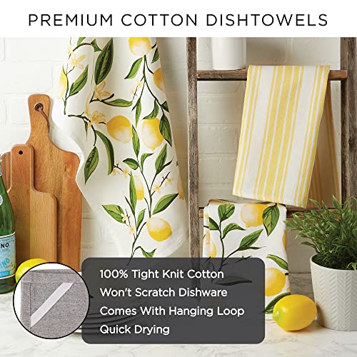 DII Cotton Printed Dish Towels, 18x28 Set of 2, Decorative Oversized Kitchen Towels, Perfect Home and Kitchen Gift - Measure Up