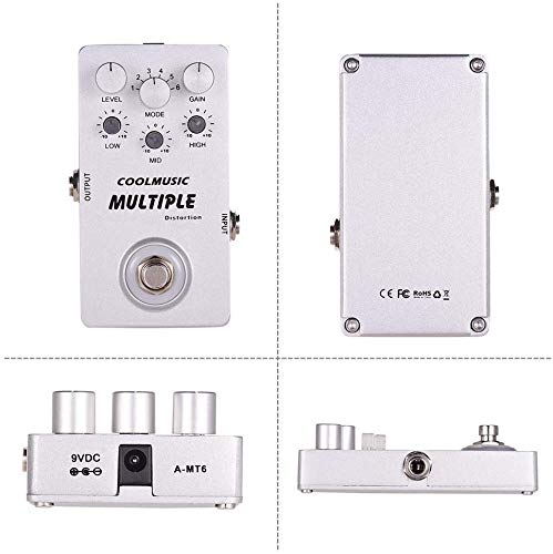 Coolmusic A-MT6 Digital Distortion Guitar Effect Pedal with 6 distortions