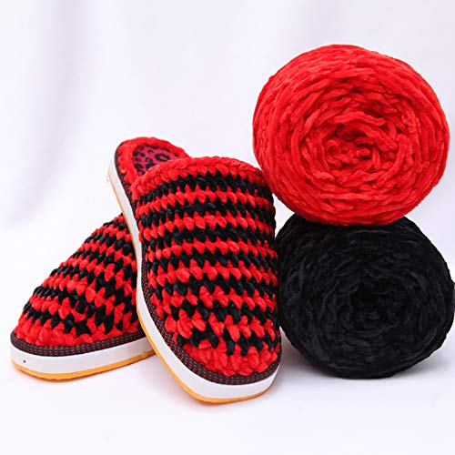 Orange Velvet Yarn,100g/0.22lb DIY Velvet Chenille Yarn,Bulky Luxury Chenille Yarn for Crochet Hat Scarf,Knitting Yarn