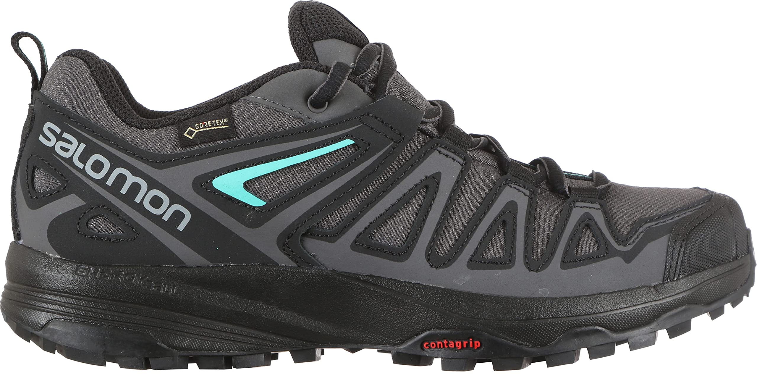 Salomon X Crest Gore-TEX Hiking Shoes for Women, Magnet/Black/Atlantis, 5