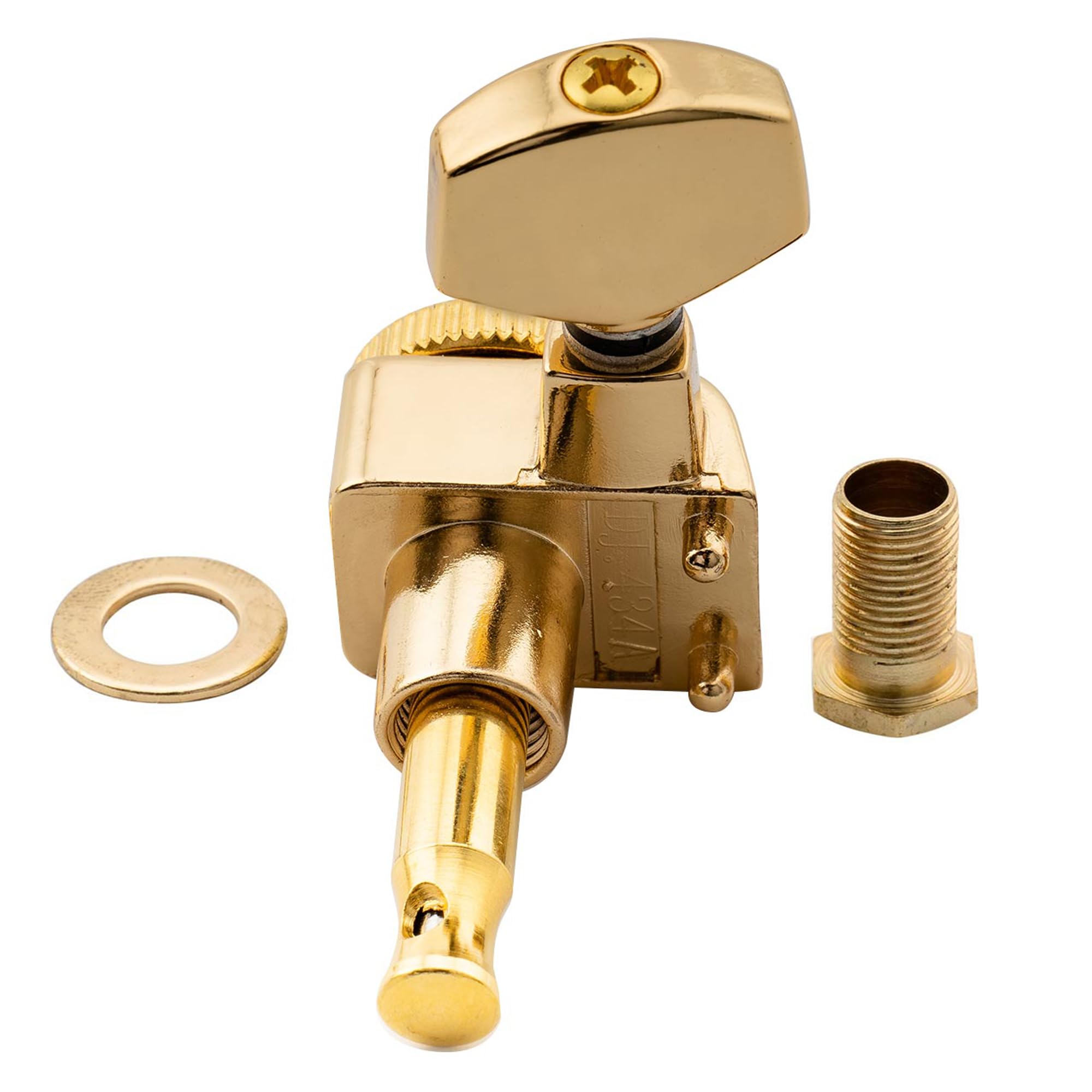 Musiclily Pro 6-in-line 2-pins Guitar Locking Tuners Machine Heads Tuning Pegs Keys Set for Fender Strat/Tele, Gold