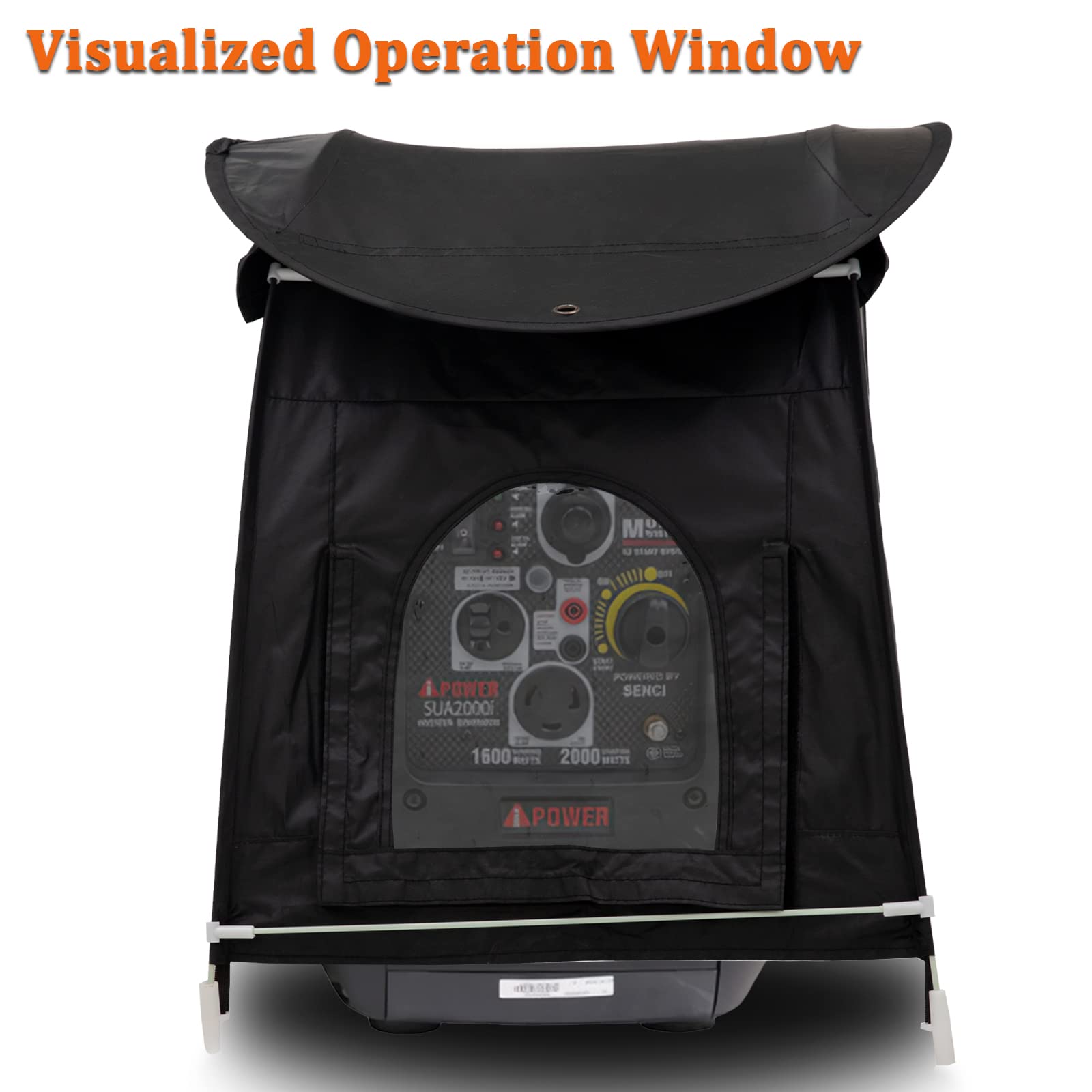 Coverify Generator Cover While Running, Portable Waterproof Generator Storage Cover,All-Weather Protection Generator Tent Cover for Most Universal 1000-5500 Watt Inverter Generator (36*20*23in, Black)