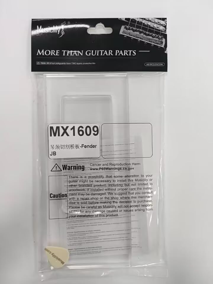 Musiclily Pro CNC Accurate Acrylic Bass Neck Routing Templates for Standard Jazz Bass/P-Bass