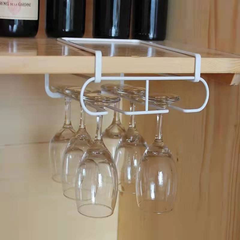 DHDM Goblet Inverted Storage Rack Wine Glass Rack Hanging Iron Rack Champagne Glass Under Cabinet