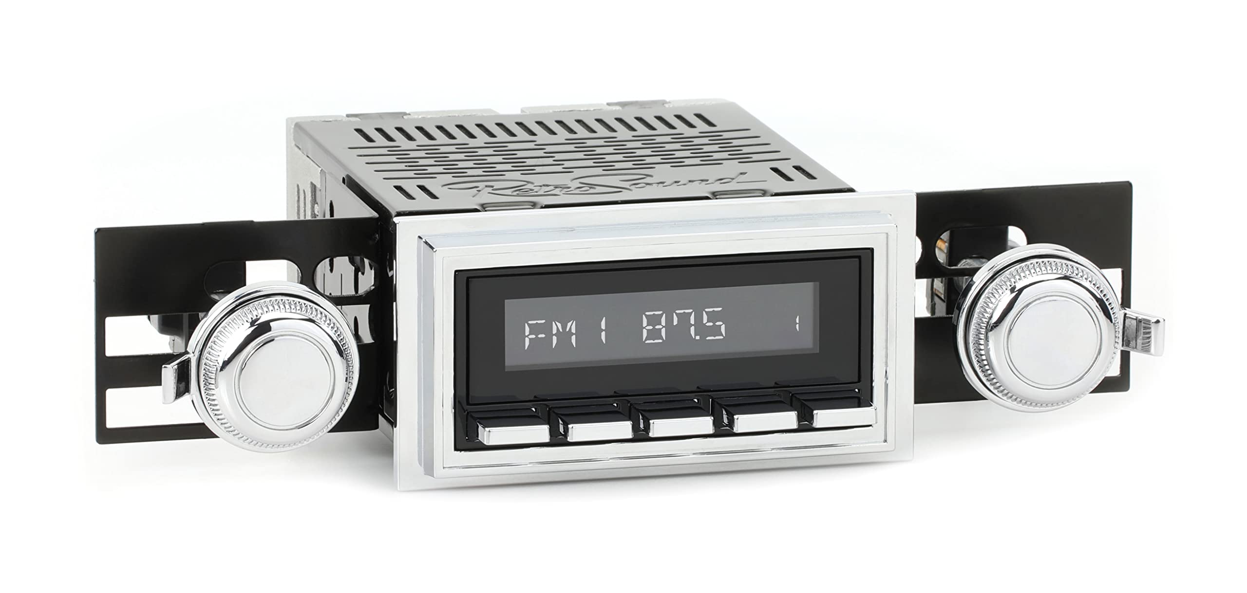 Retro Manufacturing Long Beach Radio with Black Face, Chrome Pushbuttons, Bezel & Knobs Kit LBC-M4-126-03-73
