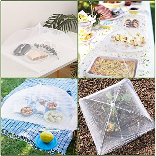 ZMCINER 7 Pack Food Tents Food Covers for Outdoors Mesh Screen Include 1 Extra Large (40"X 24") & 6 Standard (17"X 17") Collapsible and Reusable Mesh Food Covers for Outside, BBQ Party Supplies, Fruit Cover