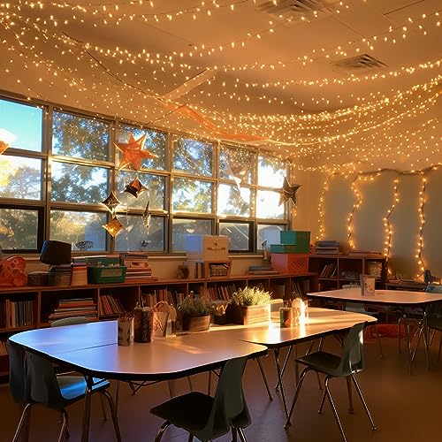 JMEXSUSS 168FT 600 LED Christmas Lights Outdoor Waterproof 8 Modes Indoor Christmas String Lights Warm White Christmas Tree Lights Plug in for Room Bedroom Wedding Party Holiday Decorations.
