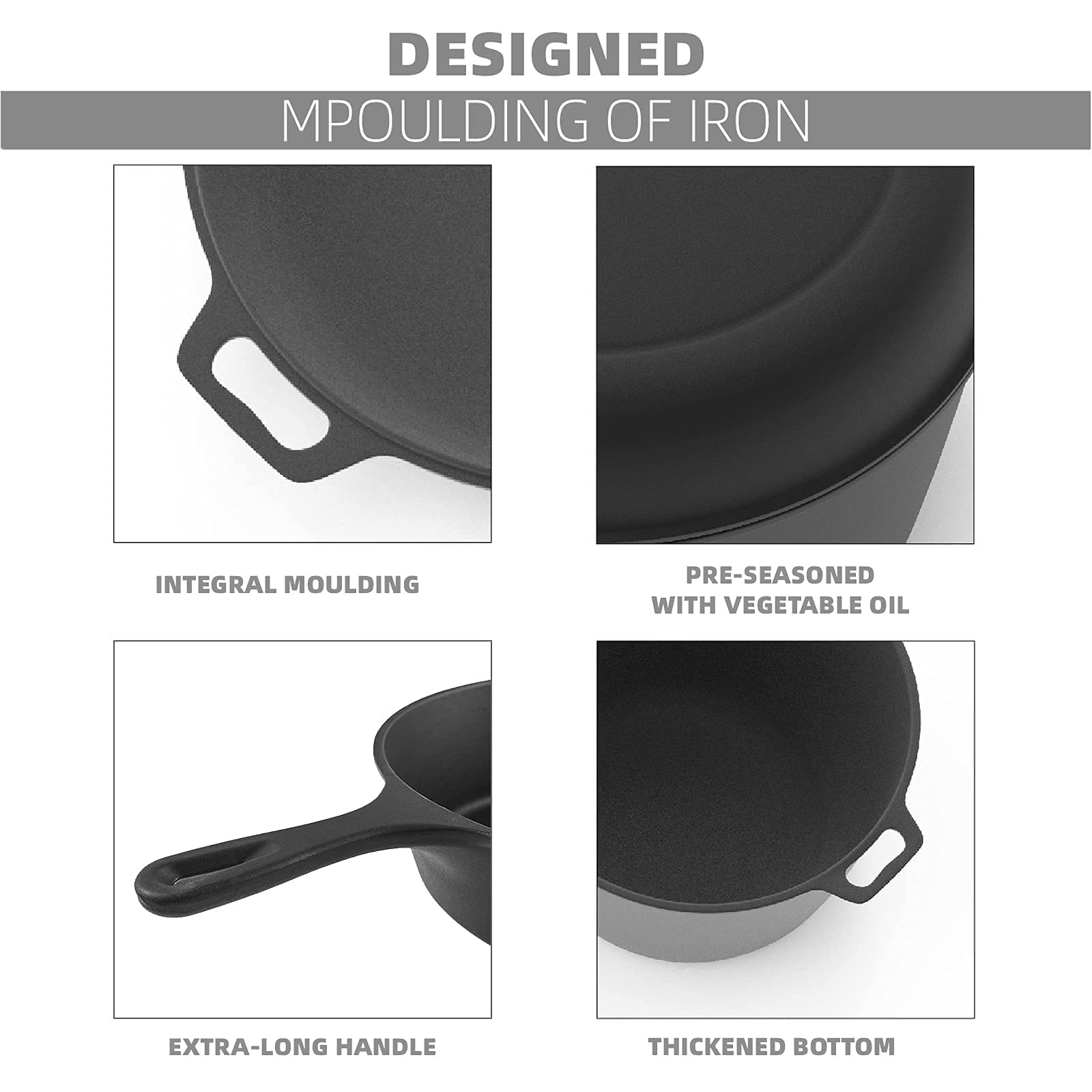 Camping Dutch Oven, 6 Quart Pre-Seasoned Camp Cookware Pot With Lid - Lid Lifter, Cast Iron Deep Pot with Metal Handle for Camping Cooking BBQ Baking Campfire