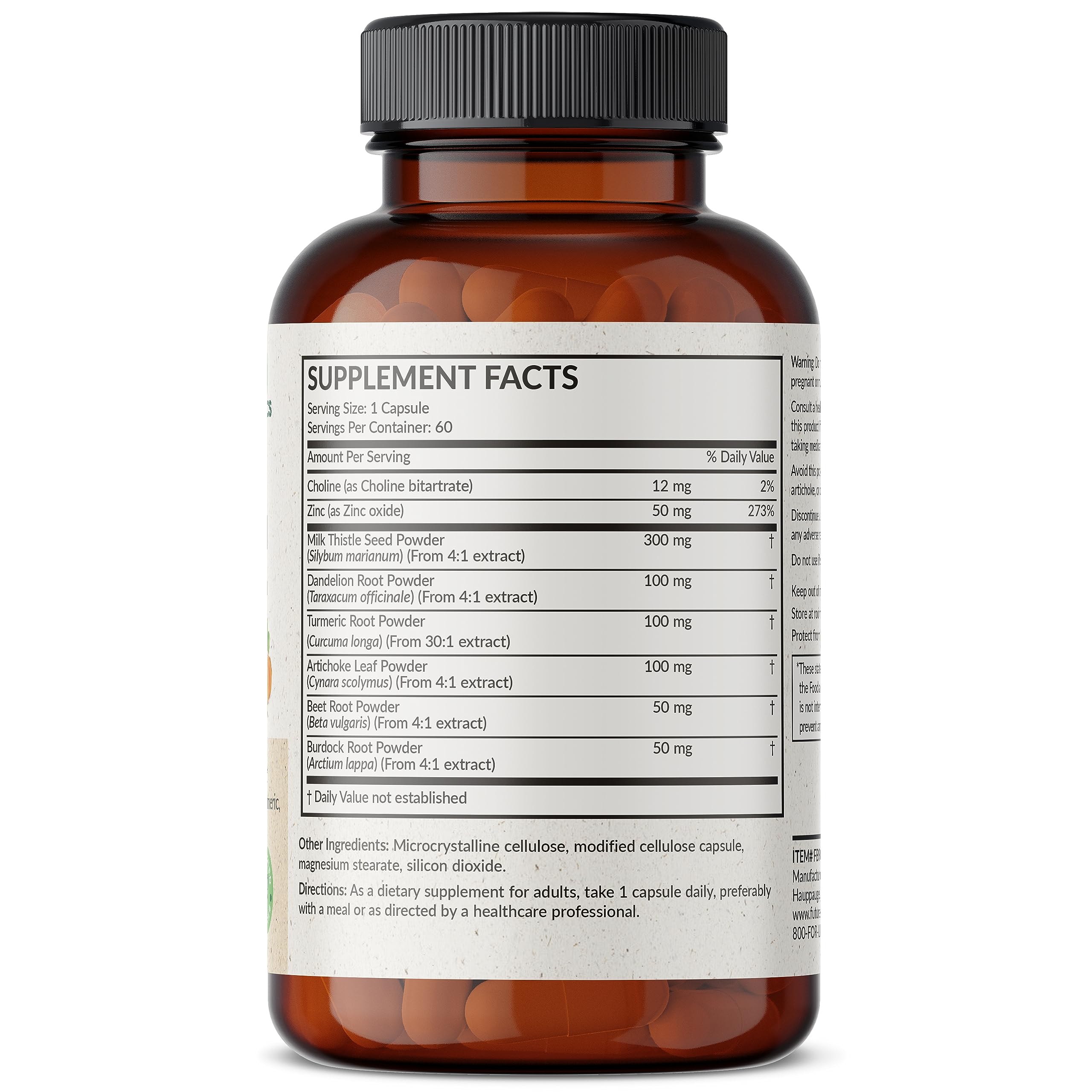 Futurebiotics Liver Detox Advanced Detox & Cleanse Formula Supports Healthy Liver Function with Milk Thistle, Dandelion Root, Turmeric Artichoke Leaf, & More, Non-GMO, 60 Vegetarian Capsules