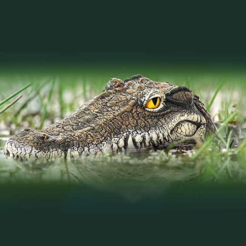 Geniff Floating Alligator Head, Pool Accessories Float Alligator for Koi Pond Decoration and Protection to Scare Heron Away