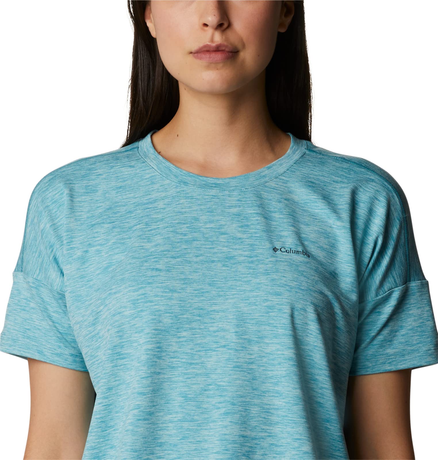 Columbia Women's Weekend Adventure Short Sleeve, Dark Nocturnal Heather, Large