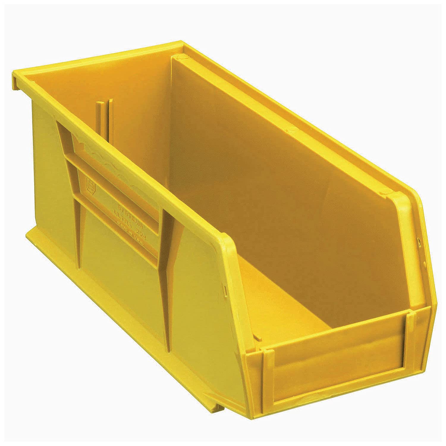 Plastic Storage Bin, 4-1/8 x 10-7/8 x 4, Yellow - Lot of 12