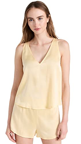 Lunya Women's Washable Silk Tank Pajama Set, Wayward Yellow, M