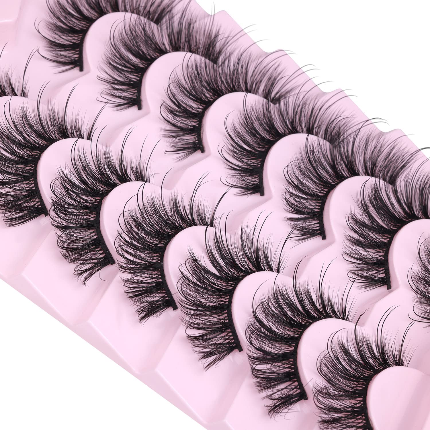 Fairy Strip Lashes That Look Like Extensions Dramatic Faux Mink Eyelashes Fluffy Long Cat Eye Wispy False Lashes Extensions Strip Eyelashes Pack