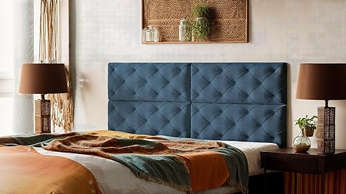 King Headboard Queen Size - Diamond Tufted Twin Headboard - Upholstered Queen Bed Wall Headboard Full- Peel & Stick Headboards Panels Queen Size - Diy headboard King Only- Wall Mounted Bed Headboard
