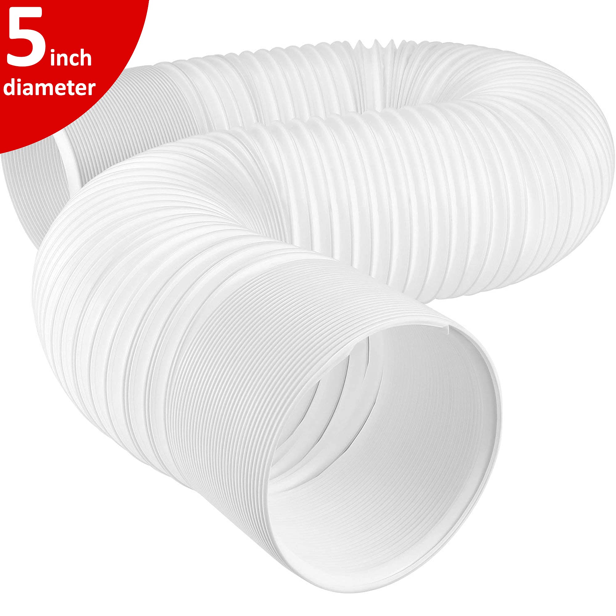 Modda Exhaust Hose for Portable Air Conditioner - 5 Inch Diameter - Universal - Flexible Counter-Clockwise AC Exhaust Hose (59 Inch Length)