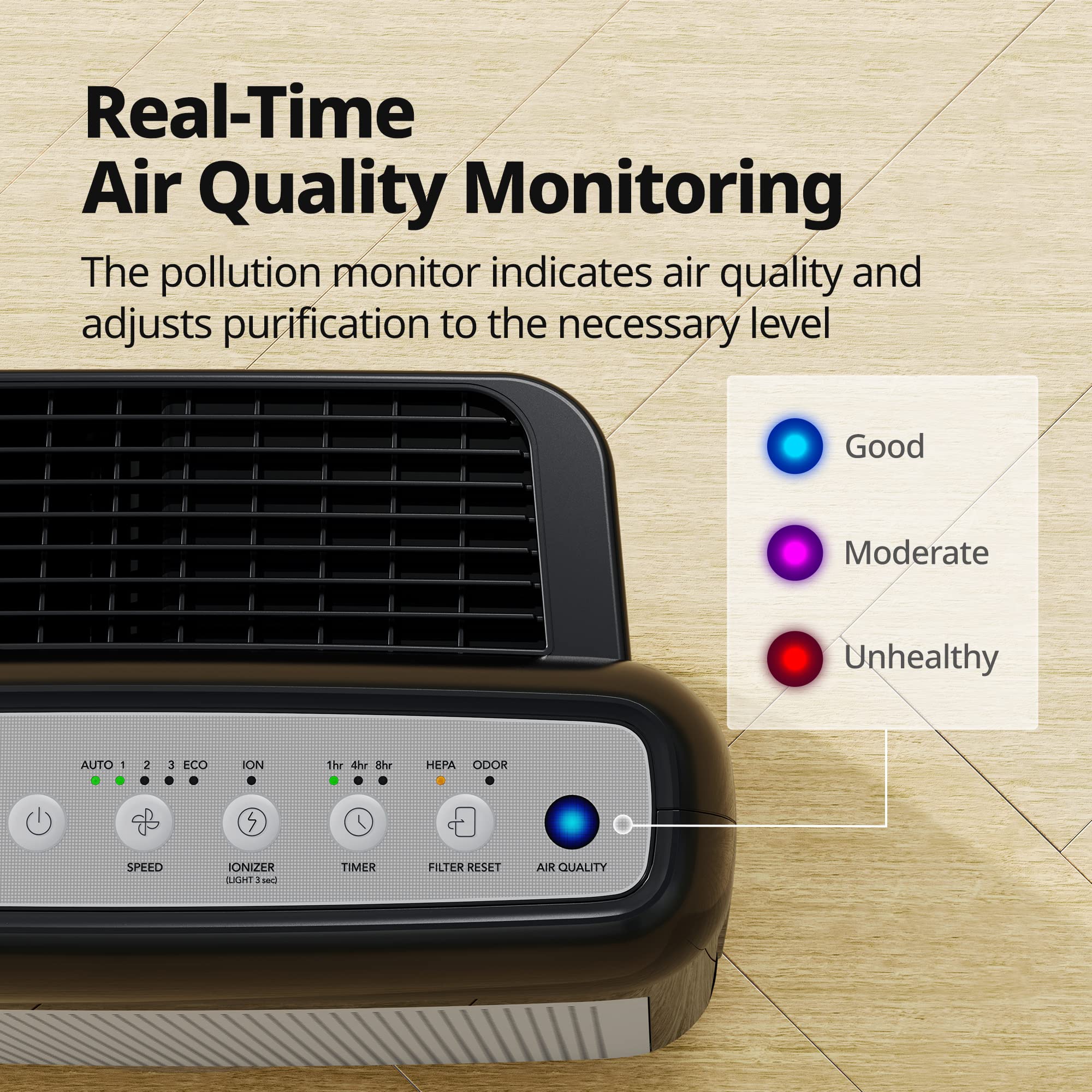Coway AIRMEGA 200M True HEPA Air Purifier, 361 sq.ft, Black