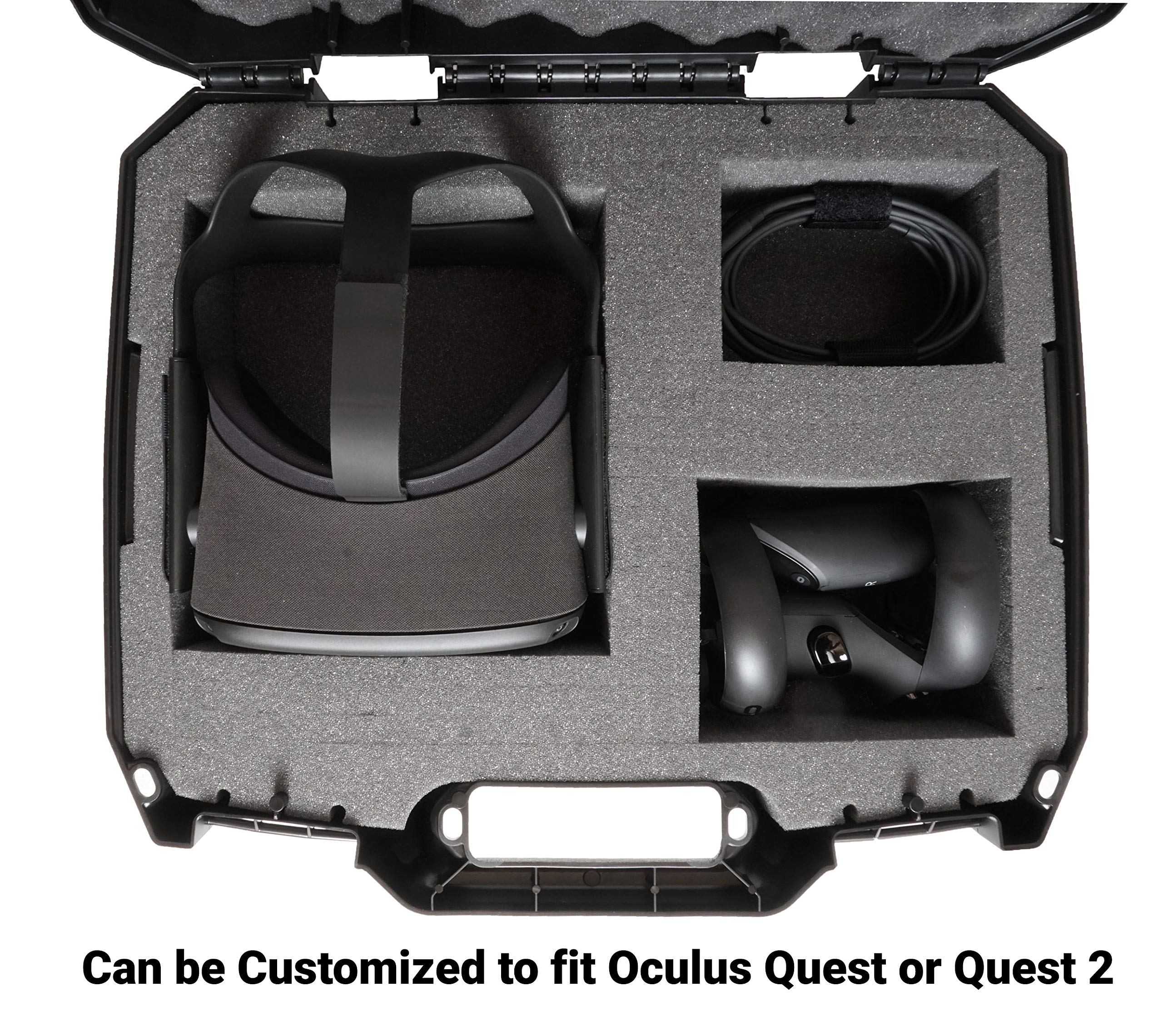 Case Club Hard Case Compatible with Oculus Quest 2 and Oculus Quest VR Gaming Headset & Accessories - Also fits Elite Strap - Compact Design | Impact Protection | Made in USA
