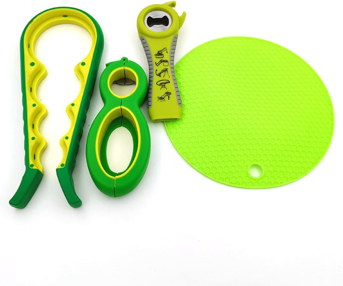 Draduo Jar Opener|Bottle Gripper Opener | Multi Bottle Opener | with Silicone Handle Easy to Use for Weak, Senior, Arthritis Hands.(green and yellow)