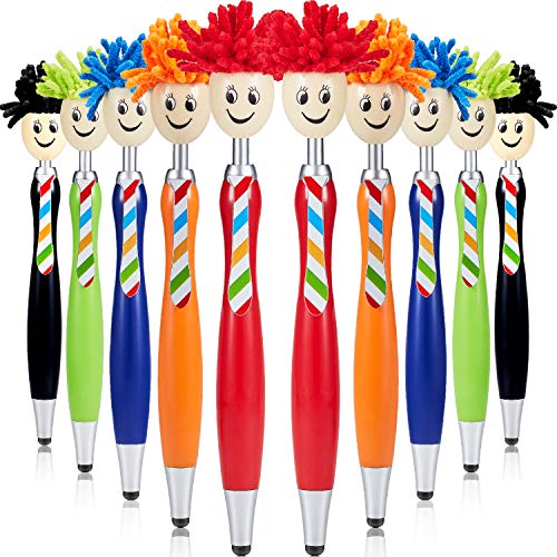 Outus Mop Head Pen Screen Cleaner Stylus Pens 3-in-1 Stylus Pen Duster for Kids and Adults (10 Pieces)