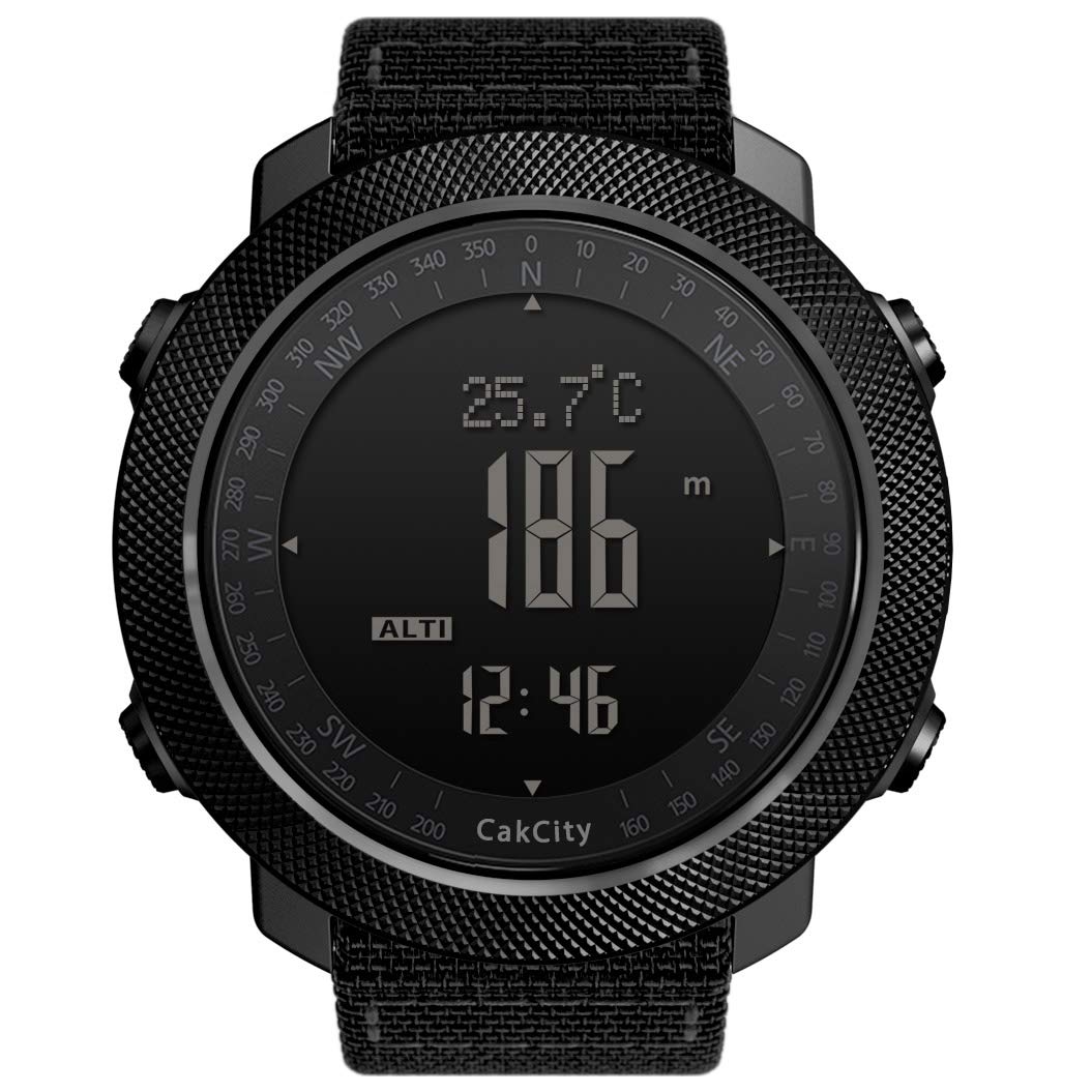 CakCity Digital Sports Watches for Men Military Watches with Compass Temperature, Steps Tracker, Large Dial, Model: Apache
