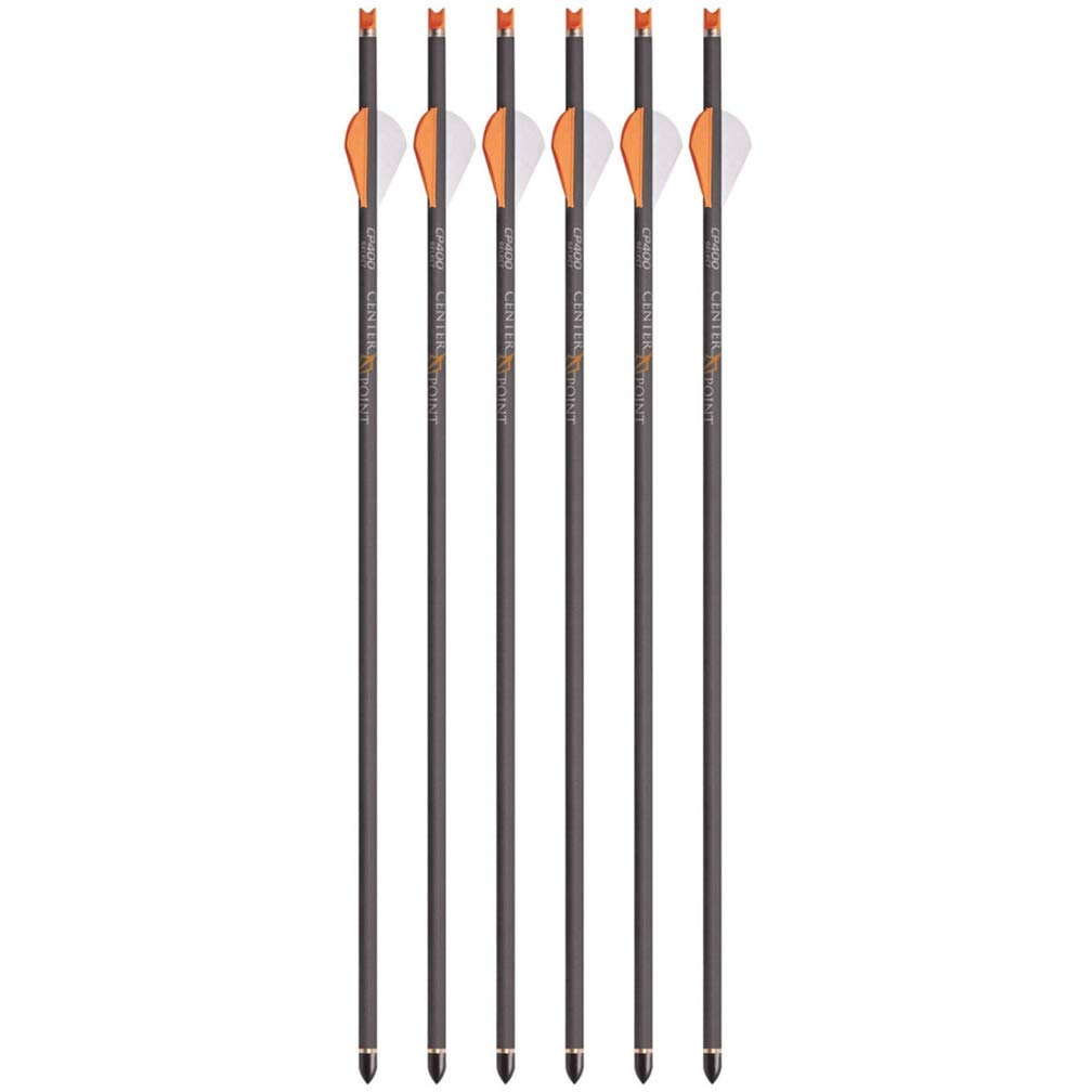 CenterPoint Archery CP400 Select 400-Grain 20-Inch Carbon Arrows AXCCA20TPK, Pack of 6