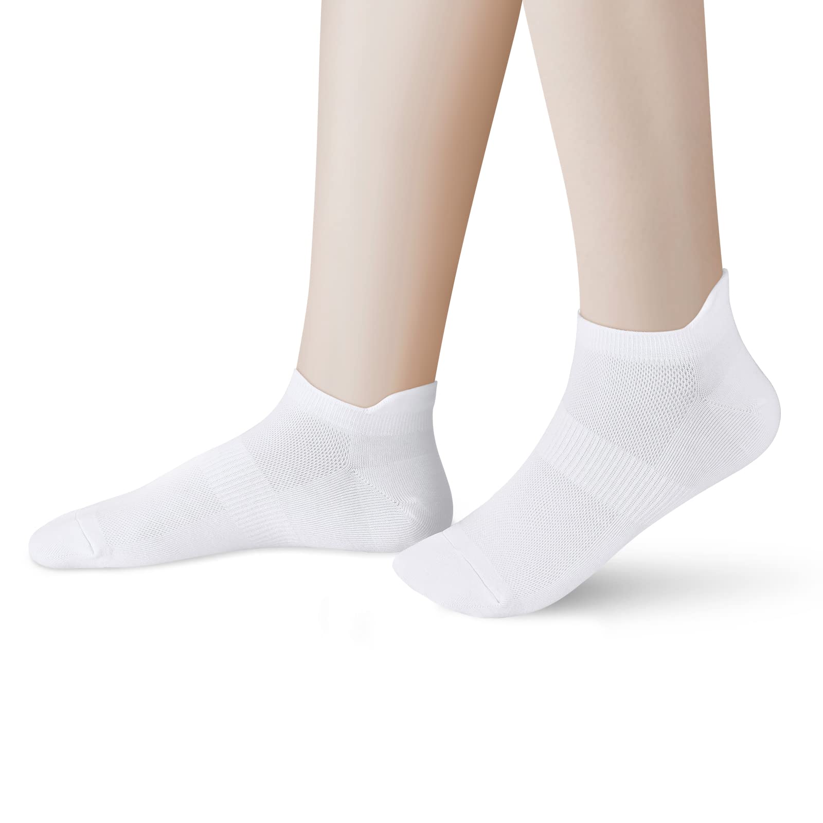 Corlap 8 Pairs Ankle Athletic Running Socks White Soft Thin Low Cut Short Tab Socks for Men and Women