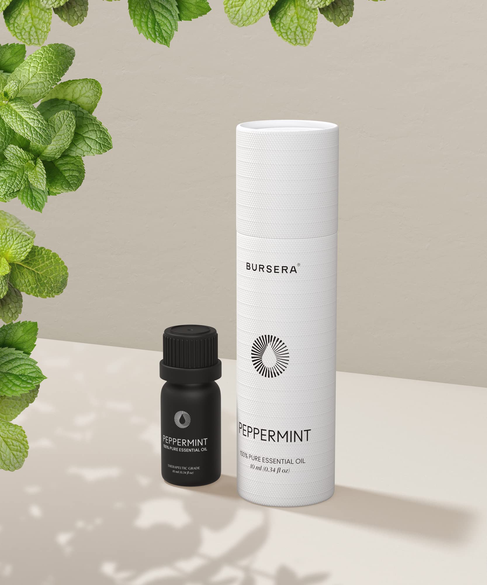 Bursera Peppermint Essential Oil, Tree Planted with Every Order, 100% Pure Peppermint Oil, 10ml Undiluted High Grade Natural Peppermint Oils for Diffuser, Shower, Skin and Aromatherapy