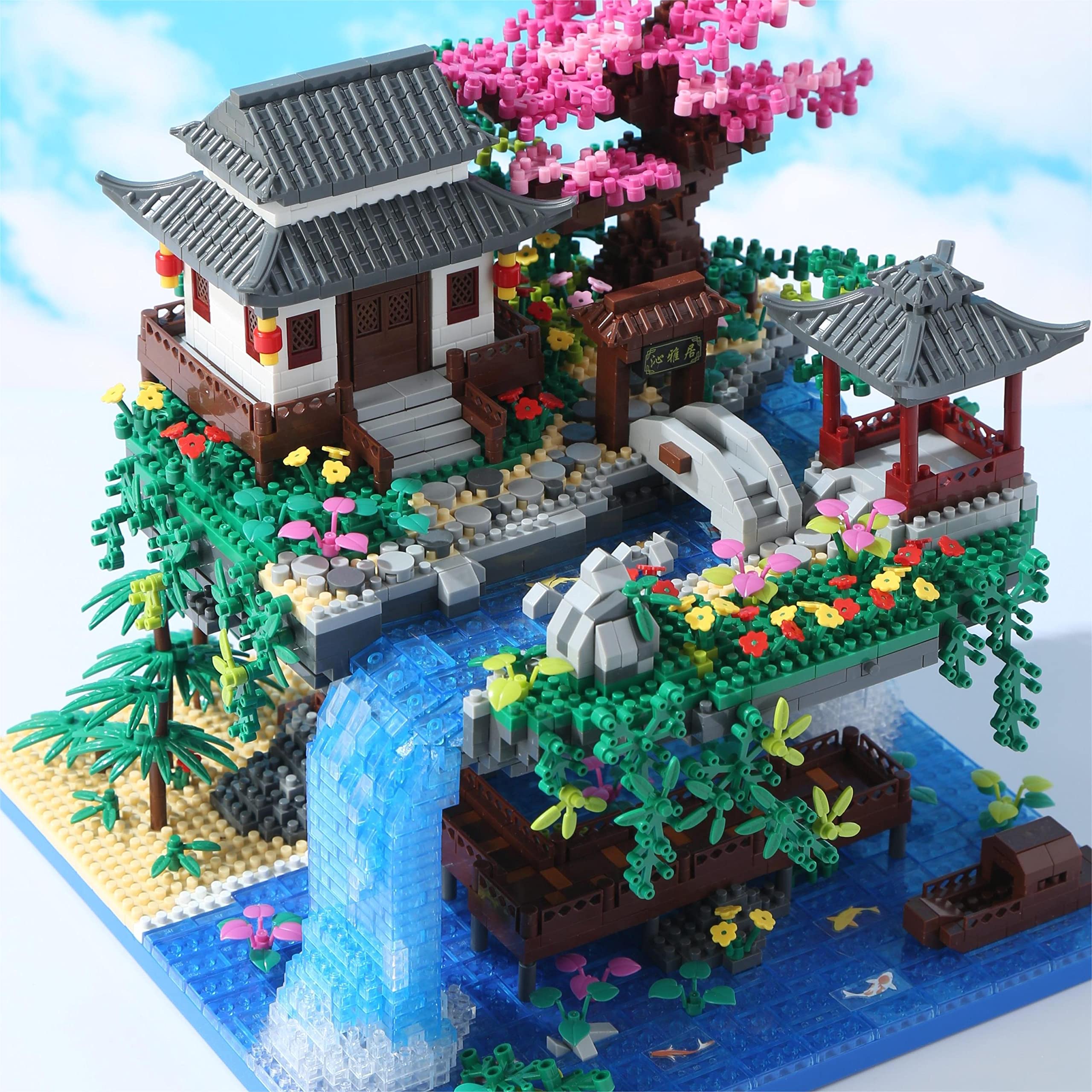 Cherry Blossom Tree Building Set with Gift Box, Original Music Cherry Blossom Tree House(type :symphony), Japanese Sakura Tree House Lights Building Kit(3220 Pcs, Cherry Bonsai Tree Building Set.