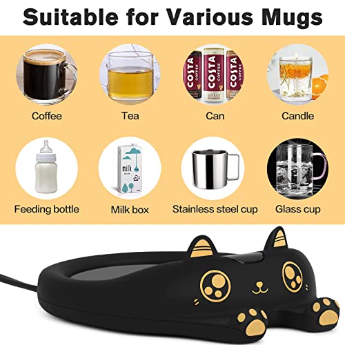 PUSEE Mug Warmer,Coffee Warmer for Desk Coffee Cup Warmer Auto Shut Off,Smart Candle Warmer with 3 Temp Settings,Electric Beverage Warmer Plate for Coffee,Cocoa,Tea,Water and Milk (Not Include Cup)