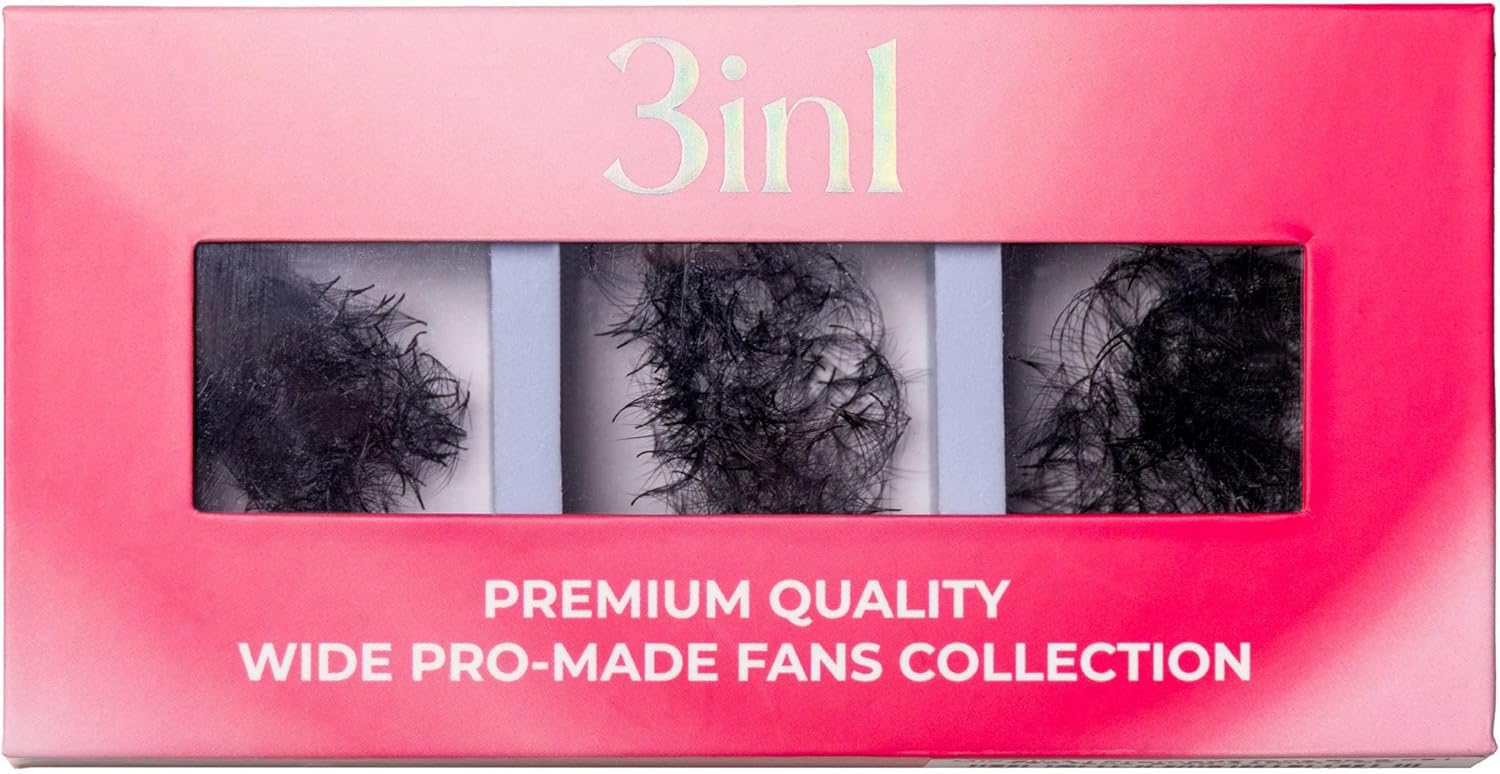 LLBA Promade Mix 750 Fans | Handmade Volume Eyelashes | Multi Selections From 5D To 12D | C CC D Curl | Thickness 0.03~0.1 mm | 9-18mm Length | Long Lasting | Easy Application 10D-0.03 D 13-14-15mm
