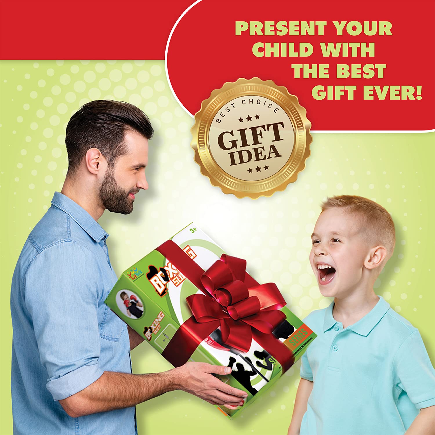 ToyVelt Punching Bag for Kids Boxing Set Includes Kids Boxing Gloves and Punching Bag, Standing Base with Adjustable Stand + Hand Pump - Top Gifting Idea for Boys and Girls Ages 3-8 Years Old