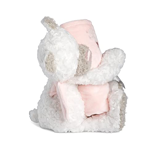 DEMDACO Guardian Angel Pink Polyester Ultra Soft Plush Bear and Receiving Blanket Set of 2