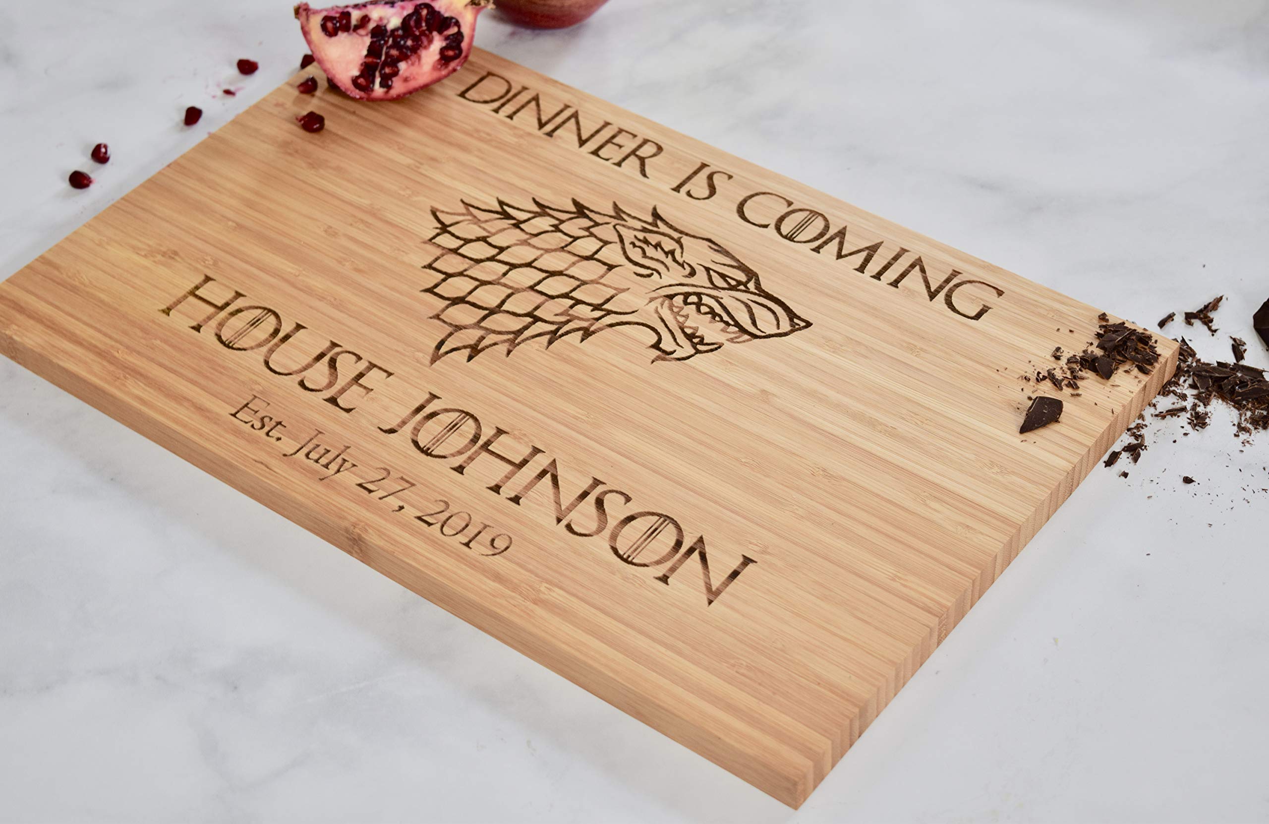 Dinner Is Coming - GOT - Custom Engraved Cutting Board - Personalized - Wedding - Engagement - Gift - Anniversary
