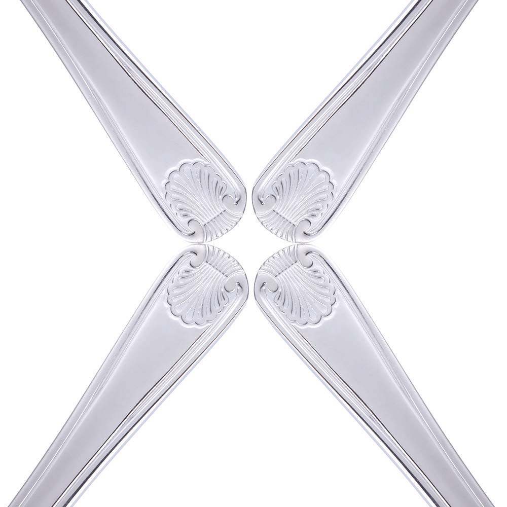 Dinner Knives Shell Pattern Table Knife 8.94 Inch Stainless Steel Flatware Set for Restaurant/Catering, BUY&USE Commercial Quality Silverware Pack of 12