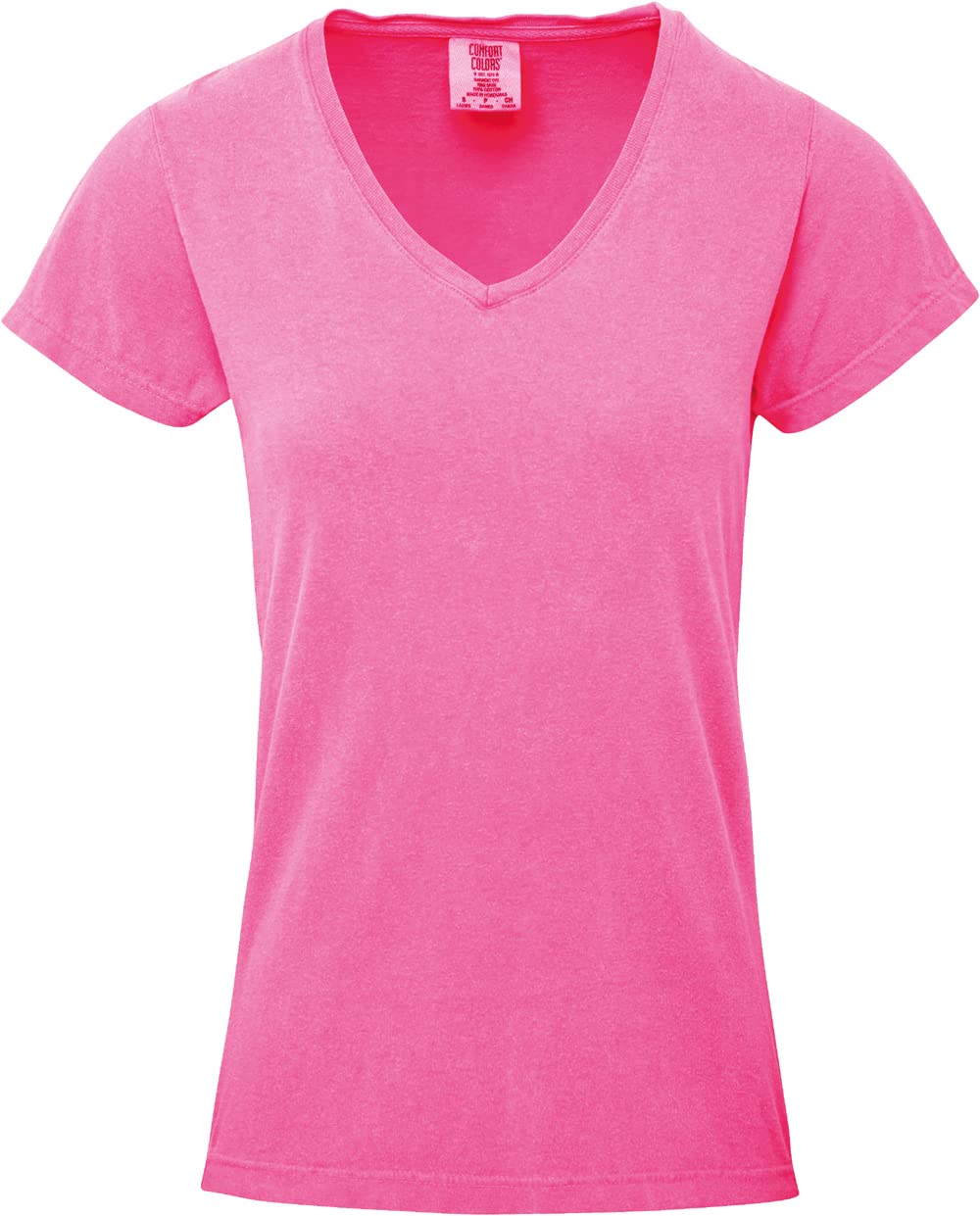 Comfort Colors Women's Short Sleeve Tee, Style 3333 (Neon Pink V, Medium)