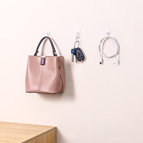 JELLYSUB 20 Hooks+40 Strips, Small Wire Toggle Hooks Value Pack, Organize Damage-Free Utility Hooks, Hanging Hooks Heavy Duty with Adhesive Strips, No Tools Wall Hooks for Hanging