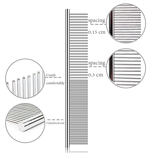 SKYPIA 5 Pcs Dog Comb Tear Stain Remover for Dogs Flea Comb Dog Combs for Grooming Small Dogs Flea Comb for Cats Dog Grooming Kit Pet Combs Small Dog Combs