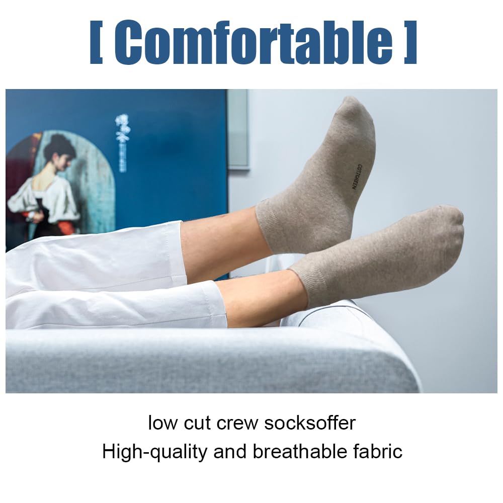 COTTGREEN Low Cut Ankle Socks Men|Men Short Socks Casual|Golf Athletic Socks For Men Size 6-12|8-pack(GREY)