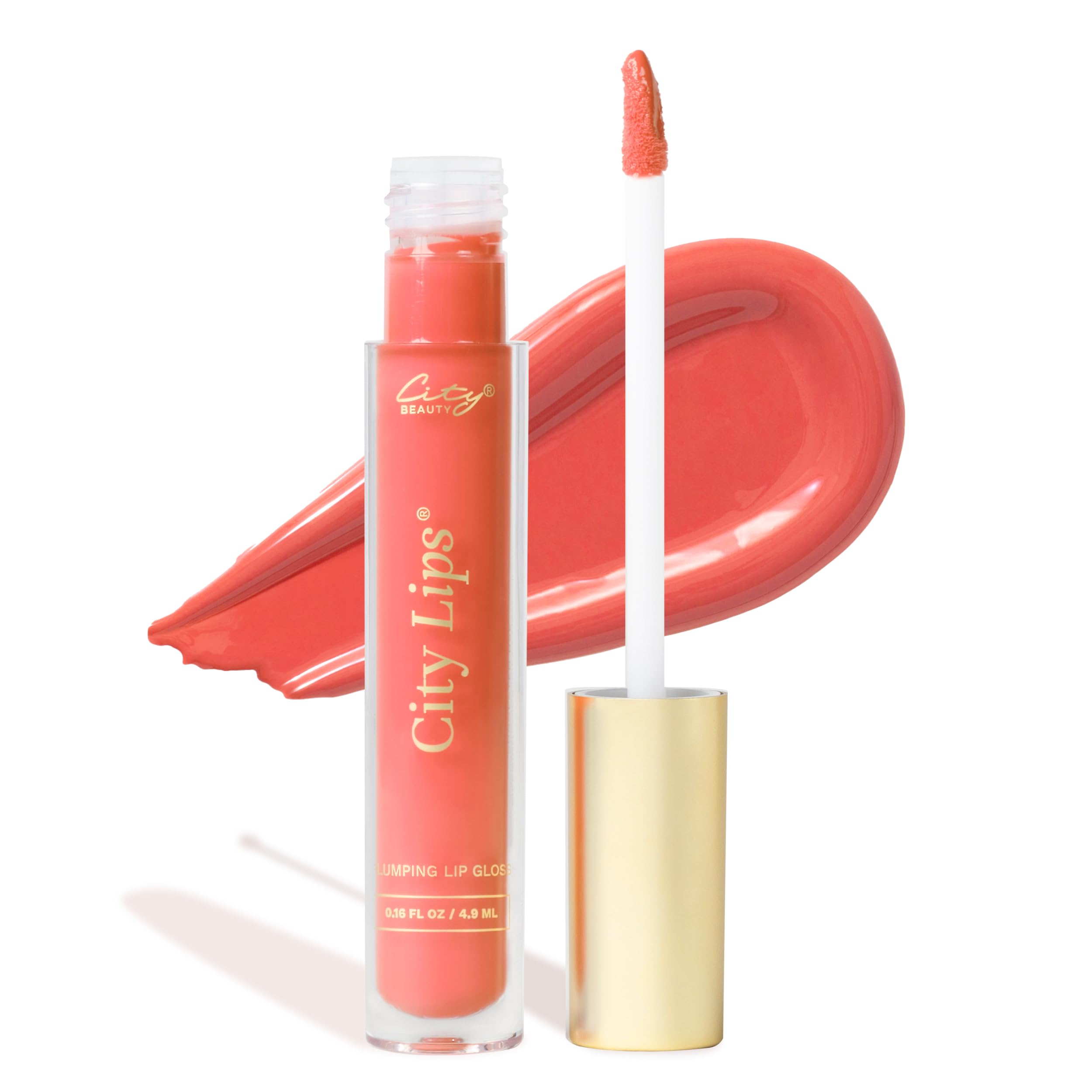 City Beauty City Lips - Plumping Lip Gloss - Hyaluronic Acid & Peptides Hydrate & Volumize (Dusty Rose)