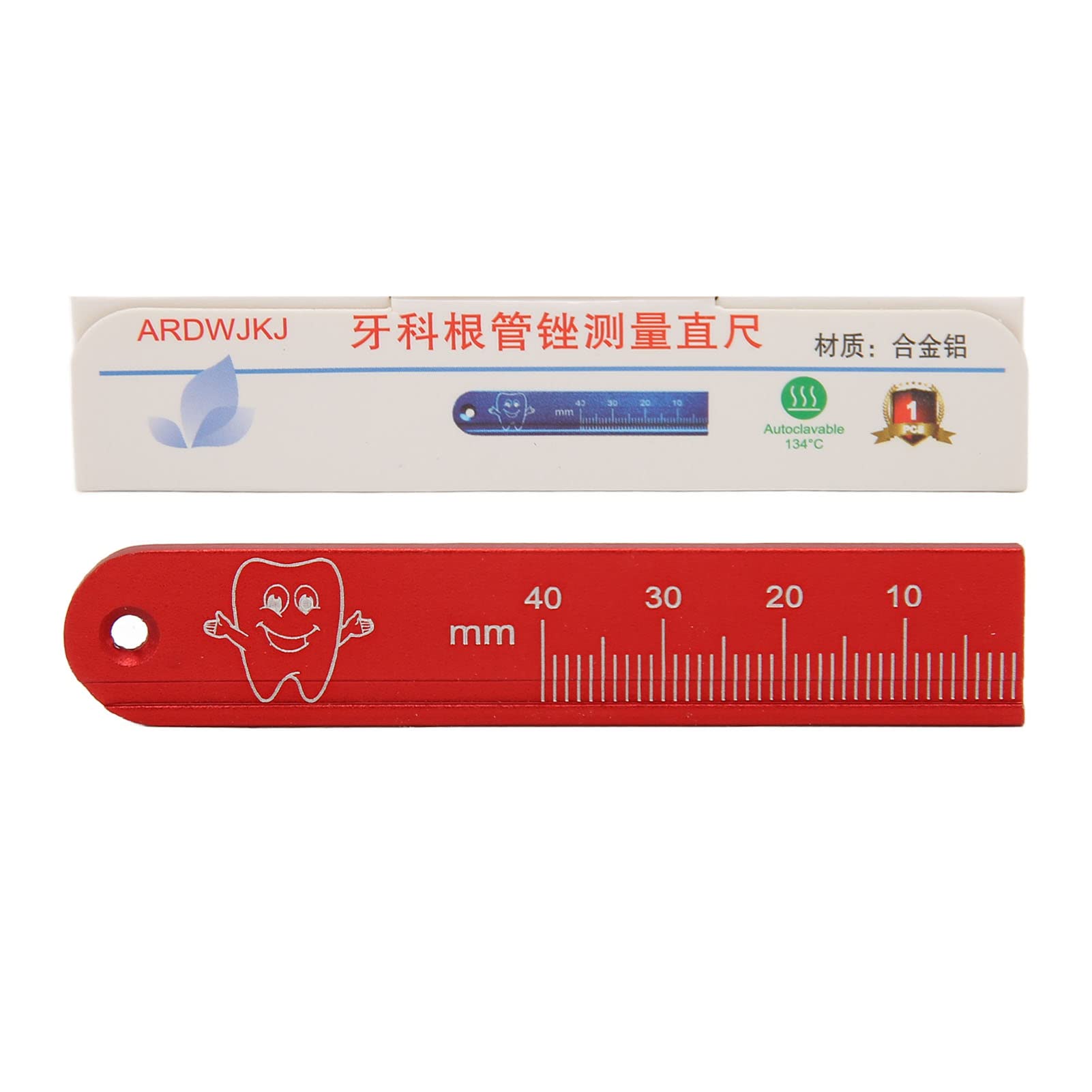 Endodontic Span Ruler, Lightweight Red Clear Scales Dental Measure Ruler Precise High Temp Resistant for Dentists