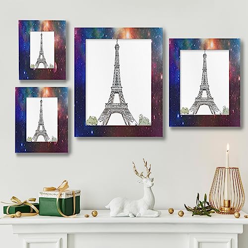 Pardick Galaxy Solar System Planets 11x14 Picture Frame, Outer Space Nebula Wooden Photo Frames for Wall Mounting or Tabletop Living Room Bedroom Home Decor
