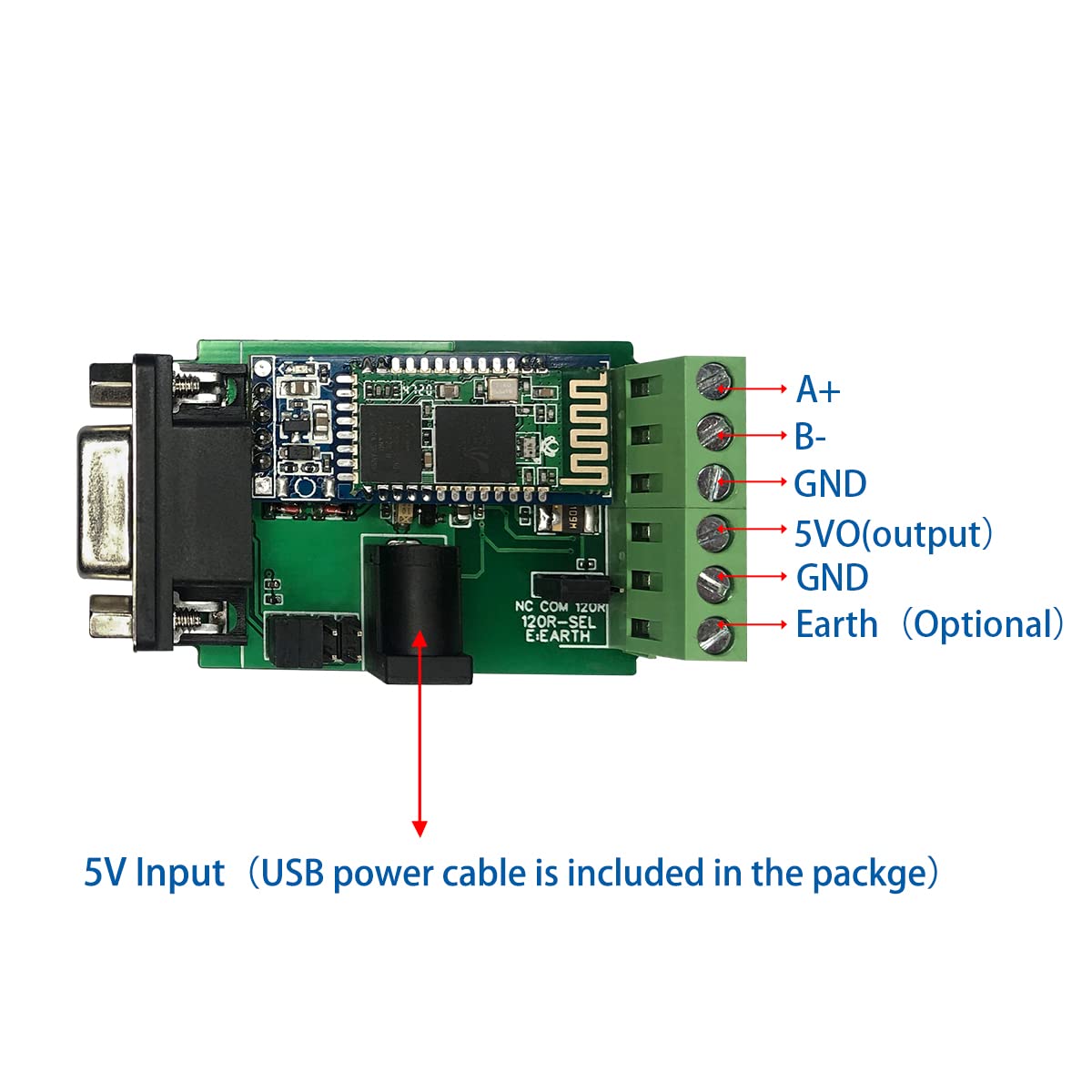 DSD TECH SH-B35 RS485 RS232 to Bluetooth 2.0 Adapter Support Android and Windows
