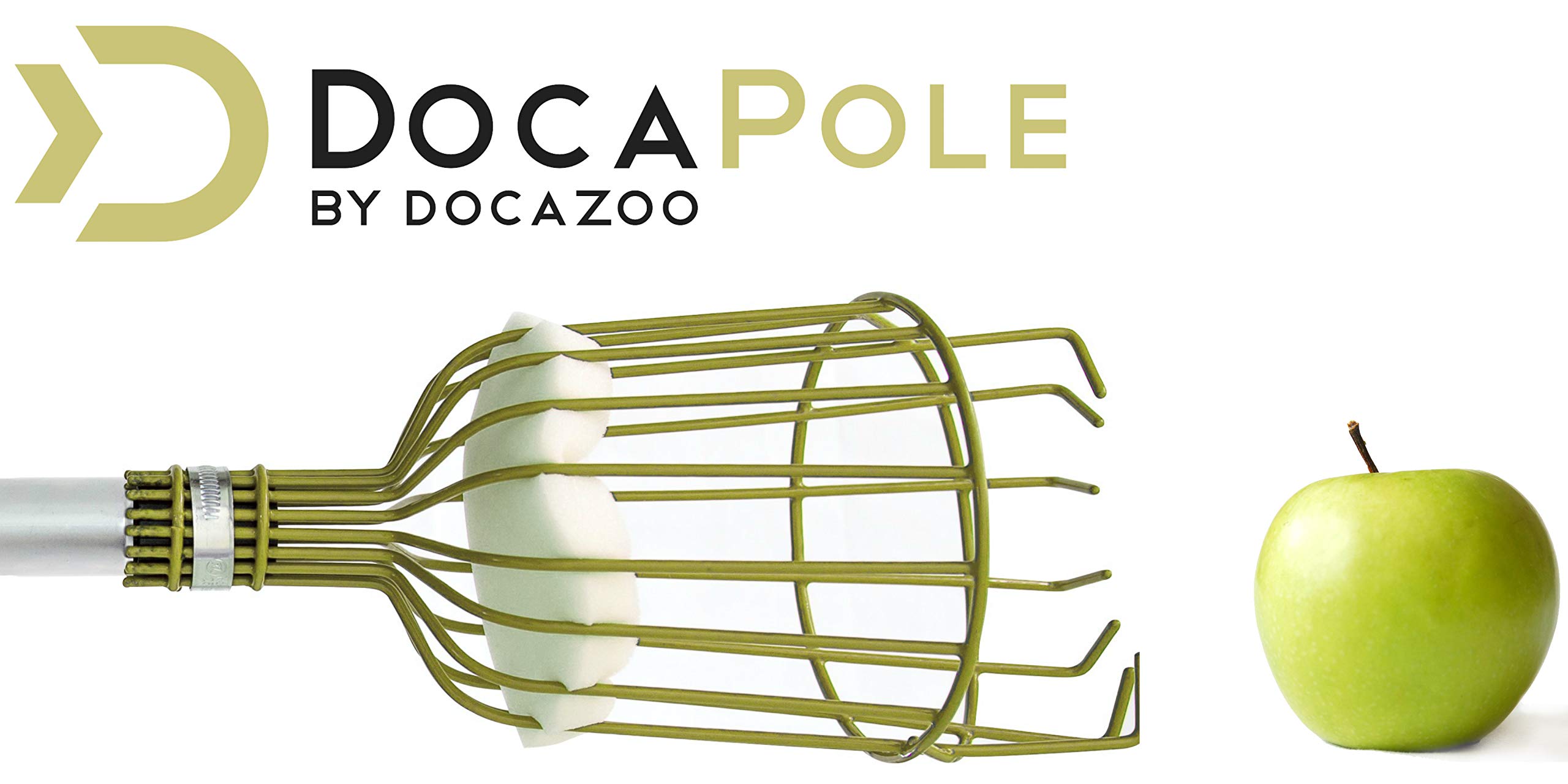 DOCAZOO DocaPole Fruit Picker Basket Attachment: Twist-On Perfect Fruit Picking Tool for Gathering Apple, Avocados, and Other Fruits
