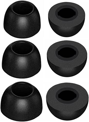 JNSA Replacement Memory Foam Ear Tips Noise Canceling Foam Eartips Ear Plug Ear Tip Gels Compatible with Google Pixel Buds A-Series, [Fit in Case],L/M/S 3 Size 3 Pairs ,Black (FoamPixelA6P)