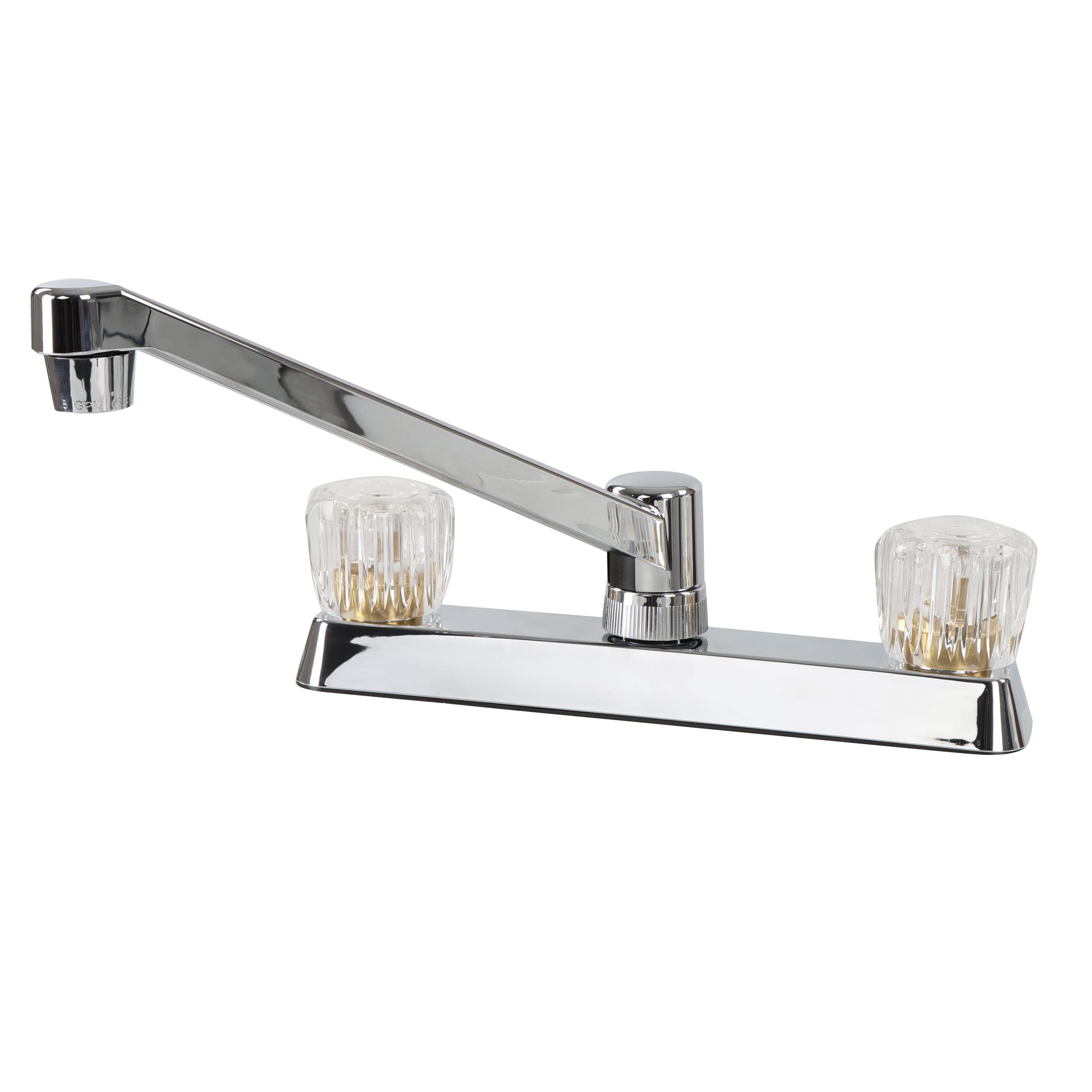 Empire Faucets RV Kitchen Faucet - Chrome Centerset Swivel Kitchen Spout with Dual Crystal Handles for Petite Kitchens