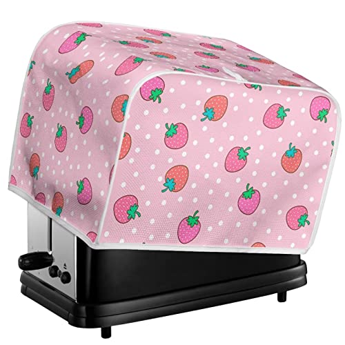 HUIACONG Strawberry Dots 4 Slice Toaster Cover Bread Maker Protective Cover Bag Pink Bread Toaster Oven Cover Kitchen Machine Protector Cover Small Appliance Organizer Bag Cover