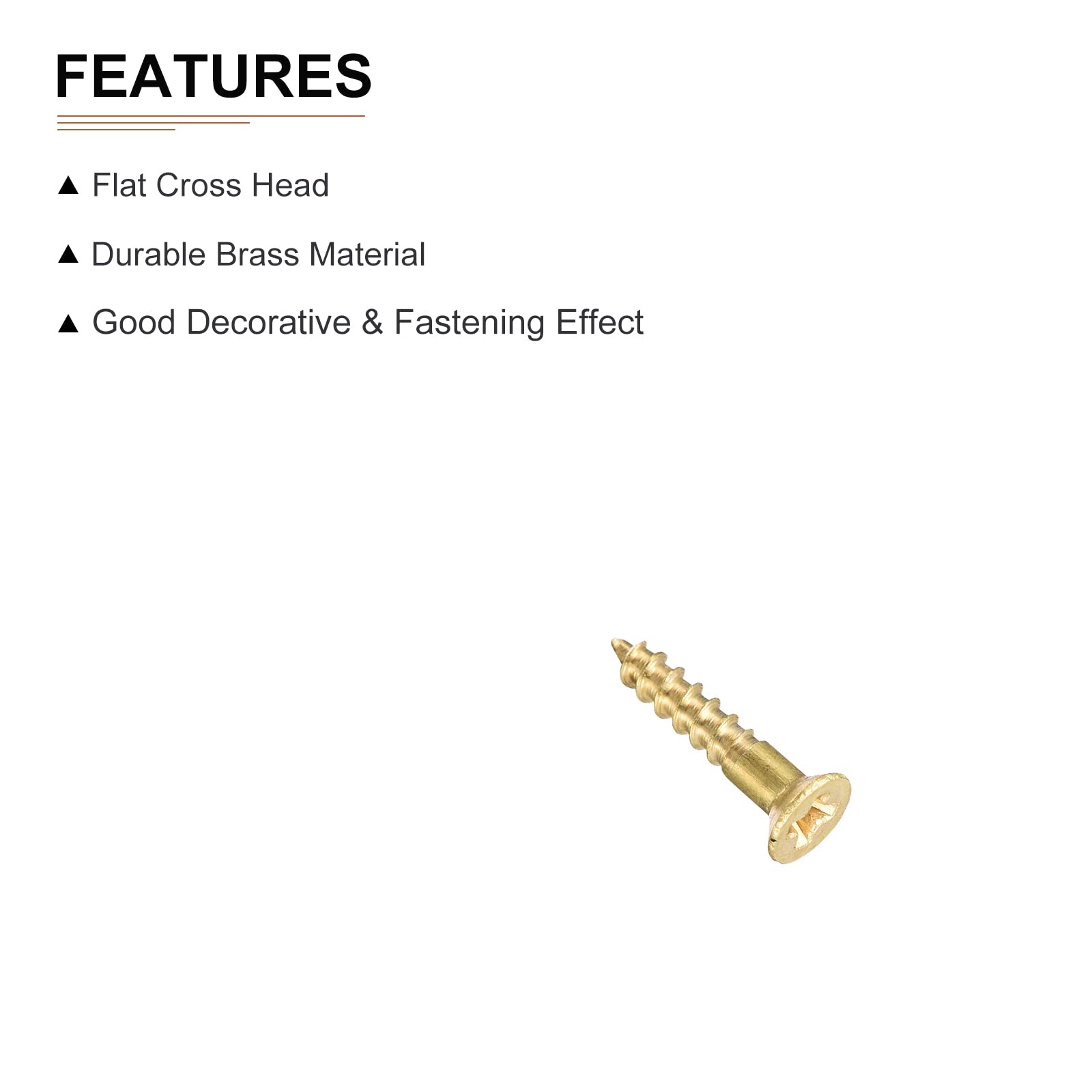 DTGN M4x30mm(DxL) Brass Phillips Wood Screws - 30Pack - Good for Wood Crafts, Furniture - Countersunk Head Self-Tapping Screw - Brass Tone