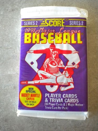 SCORE 1991 SERIES 2 UNOPENED PACK OF 16 BASEBALL CARDS PLUS TRIVIA CARD