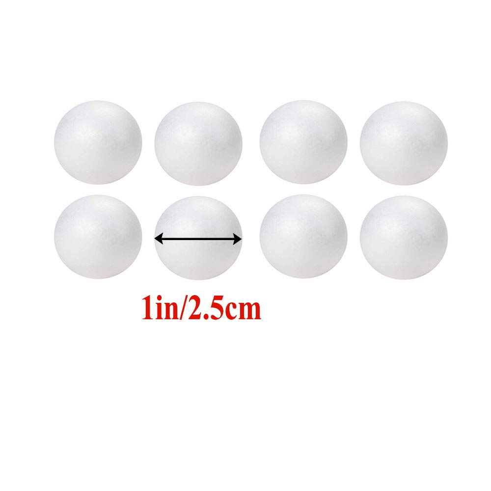 hesmartly 50-Pack 1Inch White Craft Balls for Crafts, Smooth Round White Foam Balls, Craft Supplies for DIY Decorations